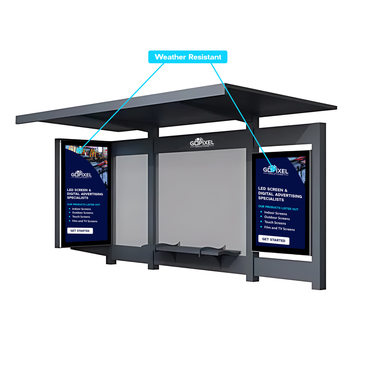 LCD Screen Integrated Bus Shelter – GoPixel Solutions Australia